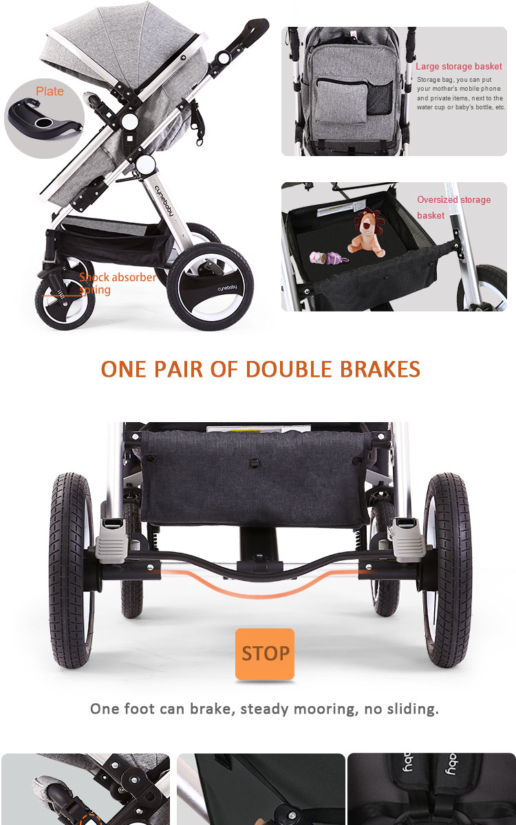 Infant Baby Stroller Luxury Strollers Add Food Tray – cynebaby