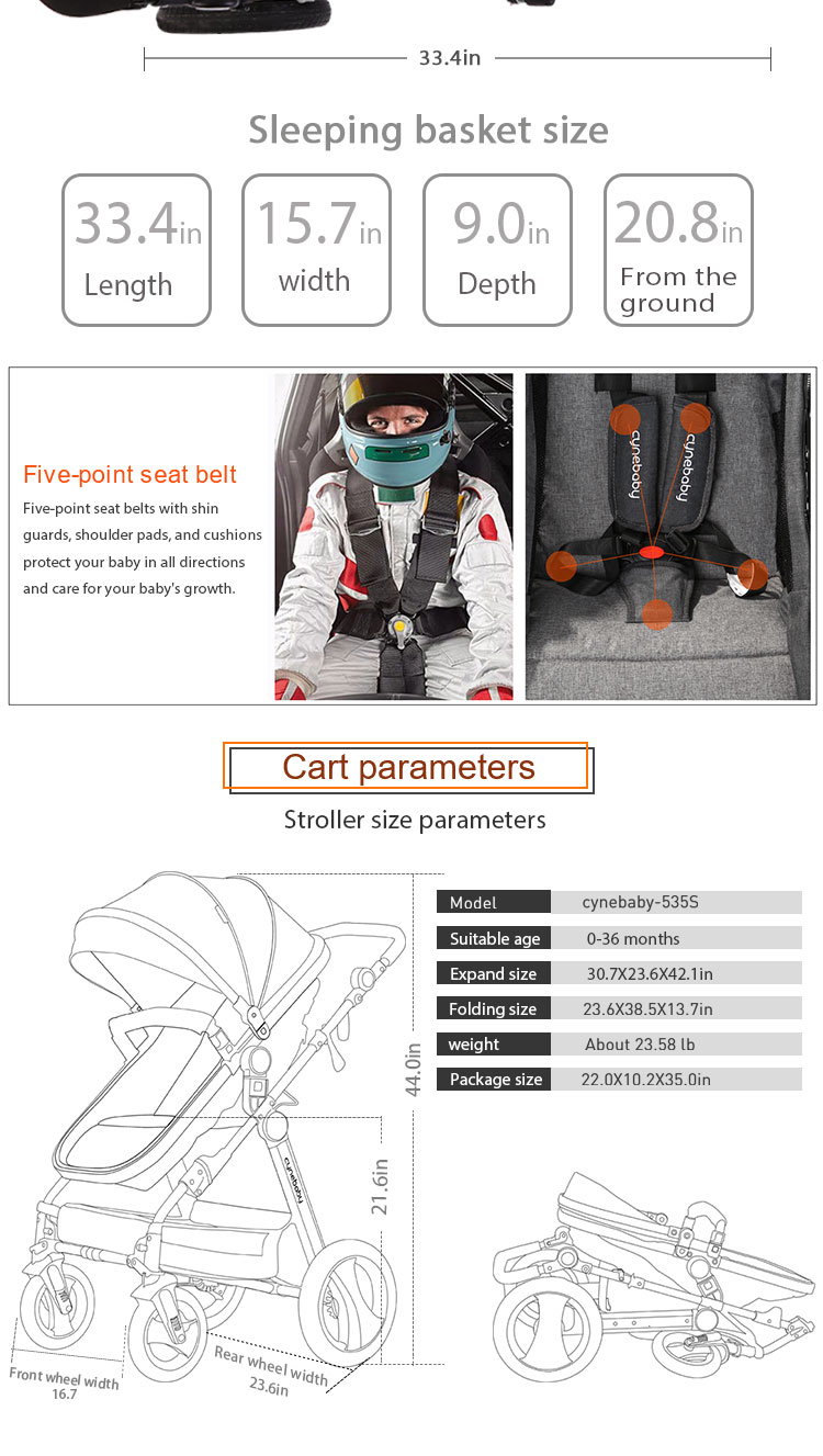 Infant Baby Stroller Luxury Strollers Add Food Tray – cynebaby