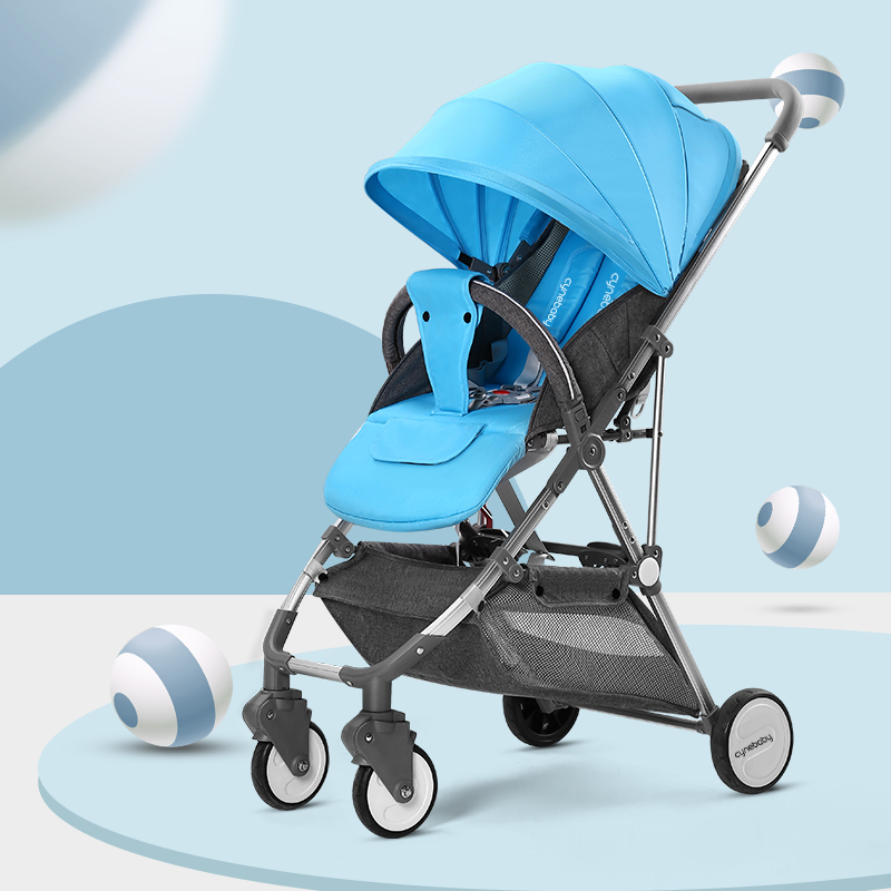 High landscape stroller lightweight folding can sit reclining trolley ...